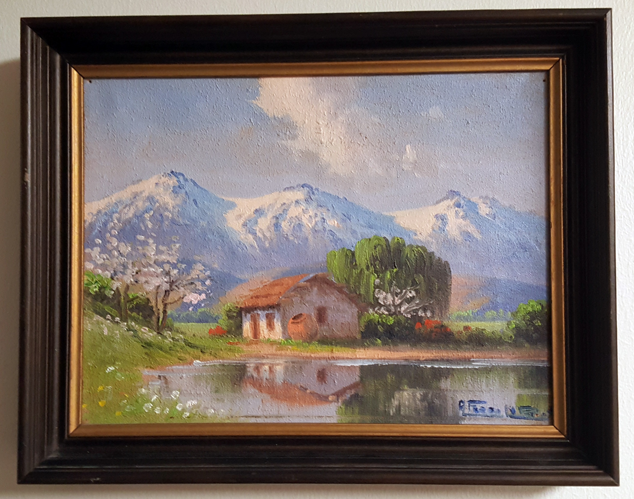 Mountain Pond Scene by Alberto Alfredo Lobos